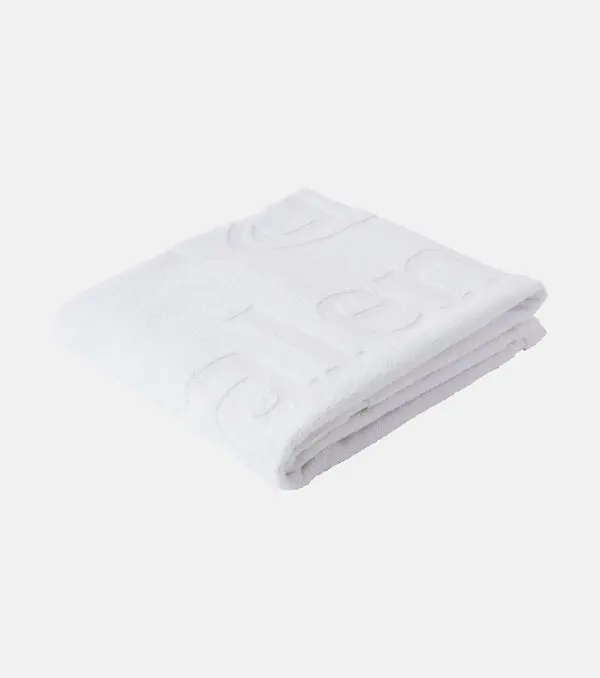Balenciaga Logo Cotton Bath Towel - White