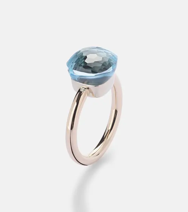 Pomellato Nudo 18kt Rose Gold And White Gold Ring With Topaz - Blue