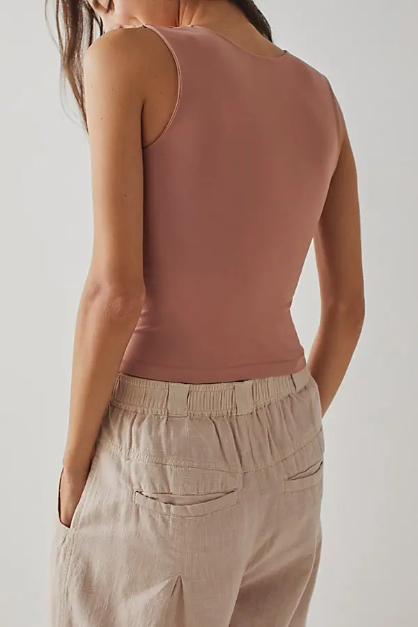 Free People Clean Lines Muscle Cami - Copper Rose