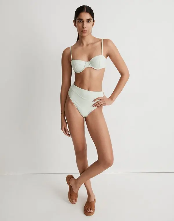 Madewell Mw Ribbed Balconette Bikini Top - Iced Mint