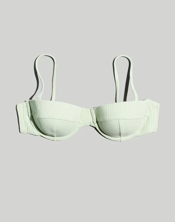 Madewell Mw Ribbed Balconette Bikini Top - Iced Mint