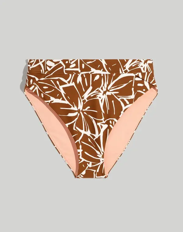 Madewell High-rise Crossover Bikini Bottom - Sepia