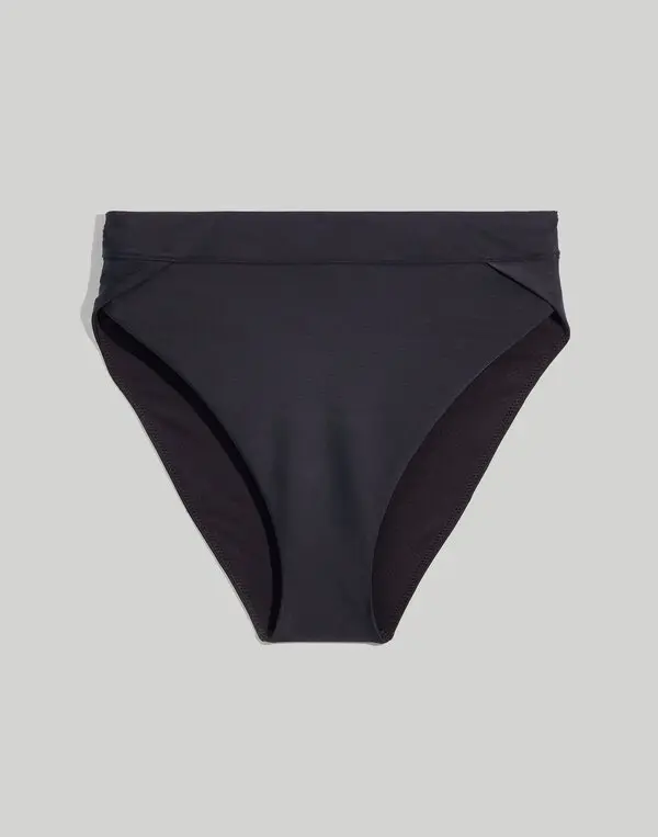 Madewell High-rise Crossover Bikini Bottom - True Black