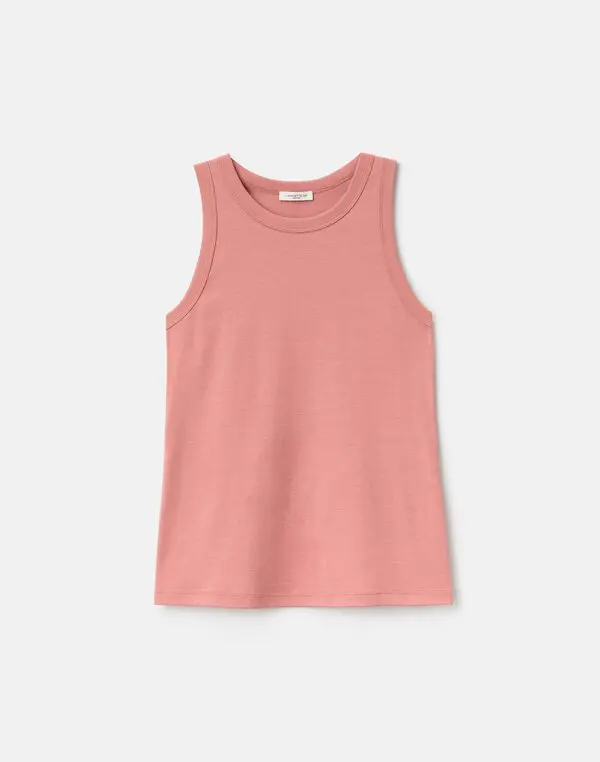 Lafayette 148 New York Cotton Rib Jersey Racerback Tank - Dahlia