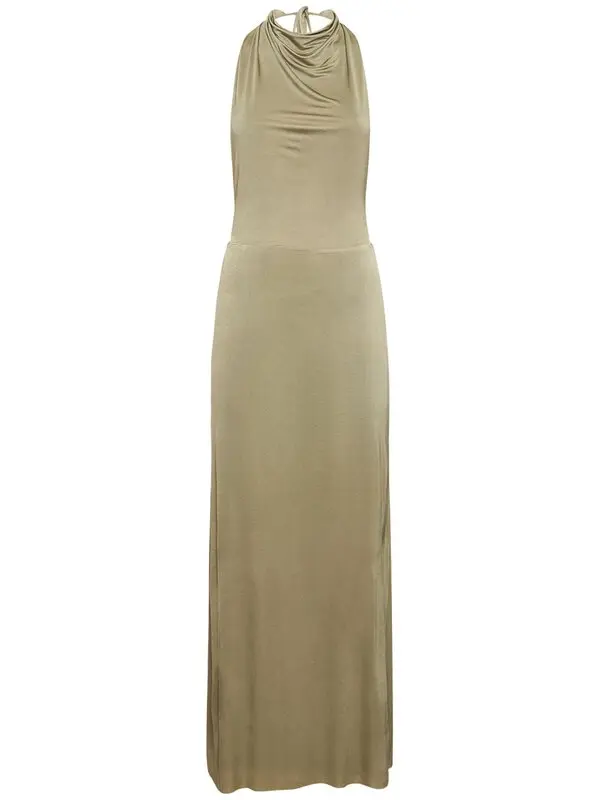 Bec & Bridge Ariel Long Satin Halter Dress In Sage - 65% Off | Editorialist