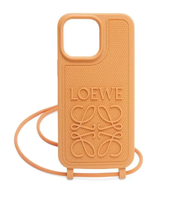 LOEWE シリコンケース iPhone14Pro Max Loewe Anagram Cross-Body Iphone 14 Pro Max Case - Beige | Editorialist
