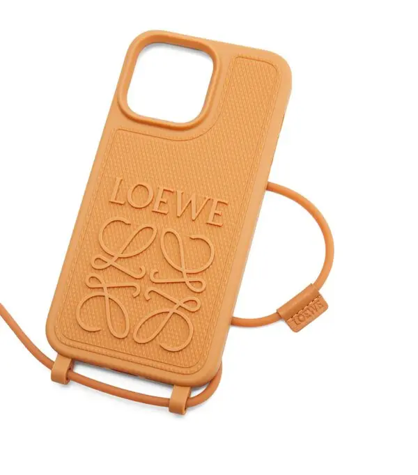 LOEWE ベージュ iPhoneケース14ProMax Loewe Anagram Cross-Body Iphone 14 Pro Max Case - Beige | Editorialist