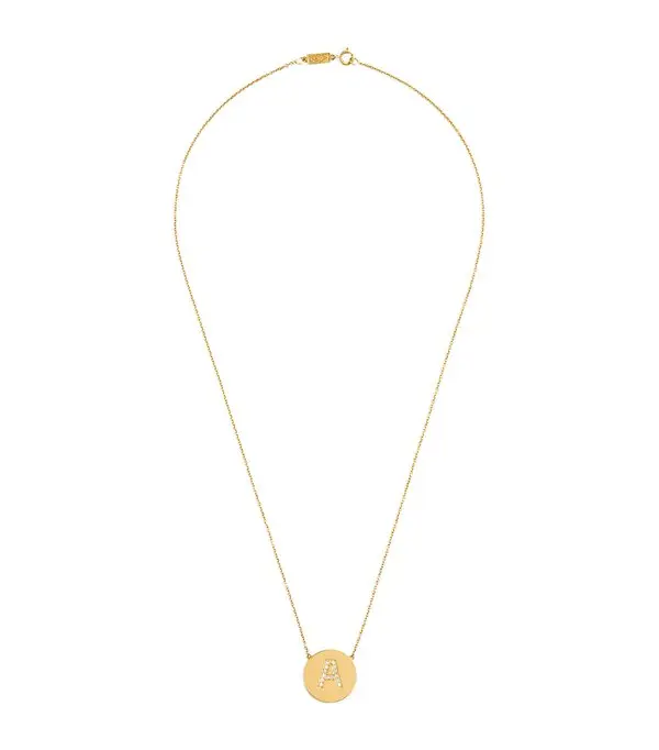 JENNIFER MEYER Yellow And Diamond A Initial Necklace - Gold