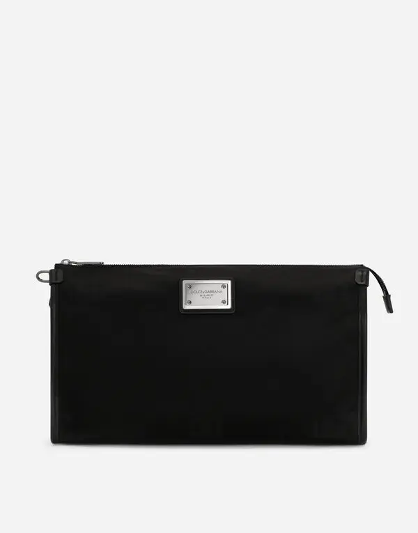 Dolce & Gabbana Nylon Pouch With Logo - Black