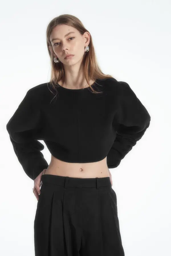 Cos Open-Back Wool Bolero Jacket In Black - 50% Off | Editorialist