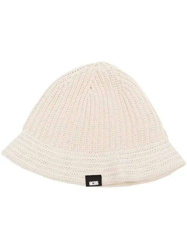 Gcds Ribbed Knit Bucket Hat - Neutrals