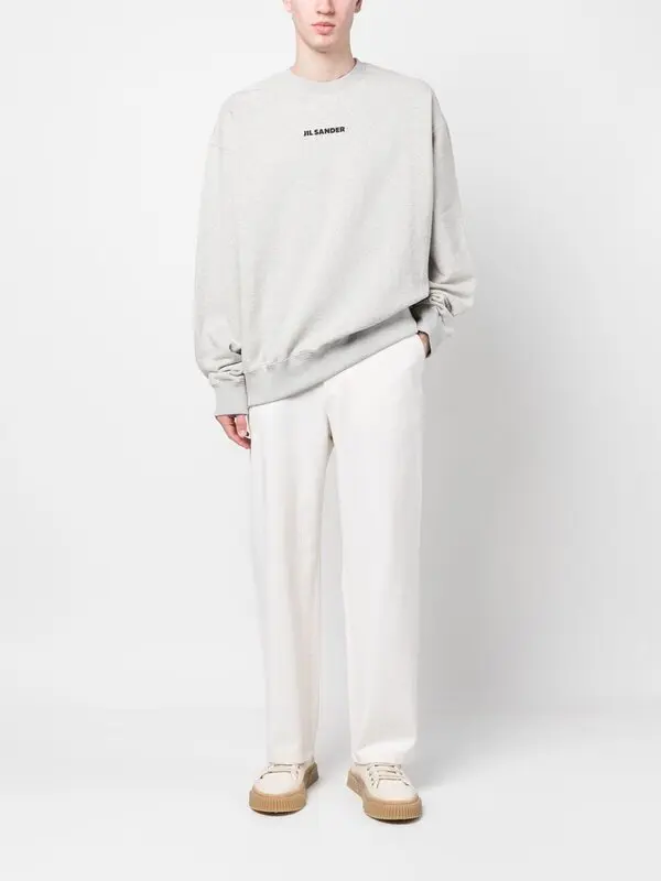 JIL SANDER Logo-print Cotton Sweatshirt - Grey