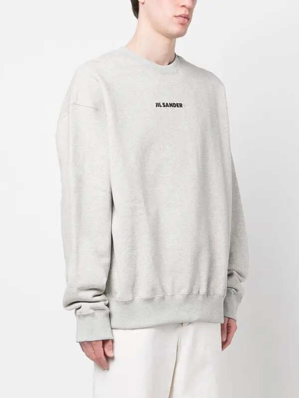 JIL SANDER Logo-print Cotton Sweatshirt - Grey
