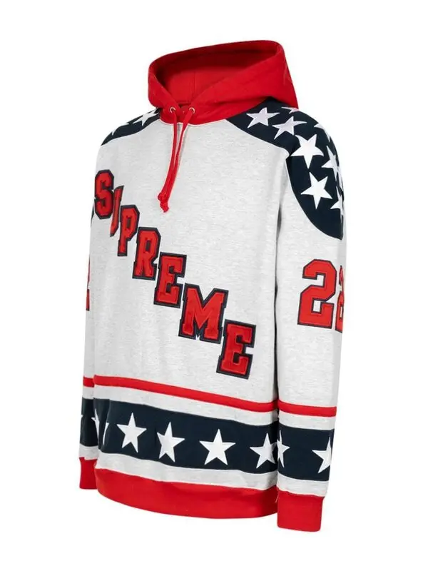 Supreme Hockey Logo Hoodie - White | Editorialist