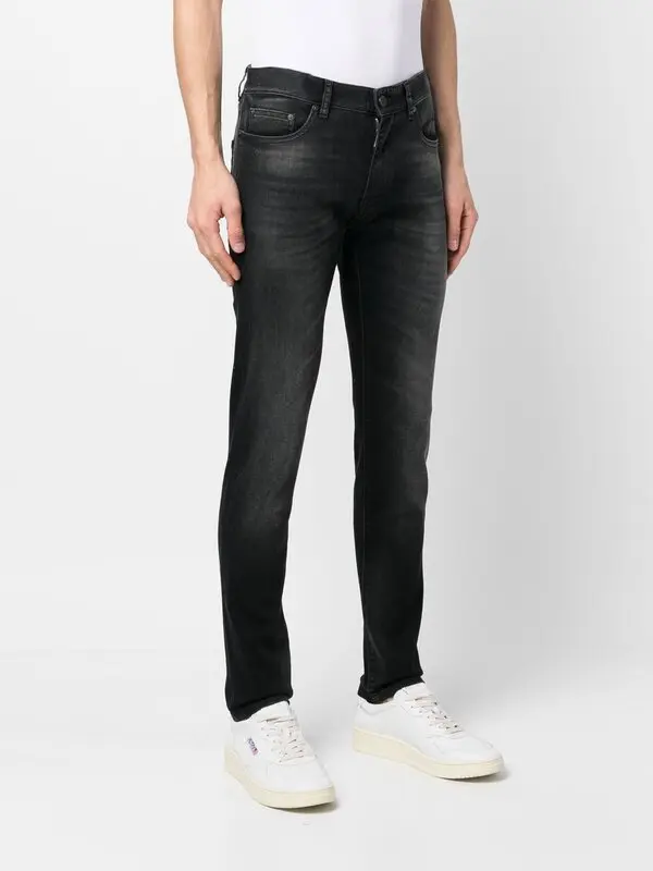 PT TORINO Slim-cut Mid-rise Jeans - Black