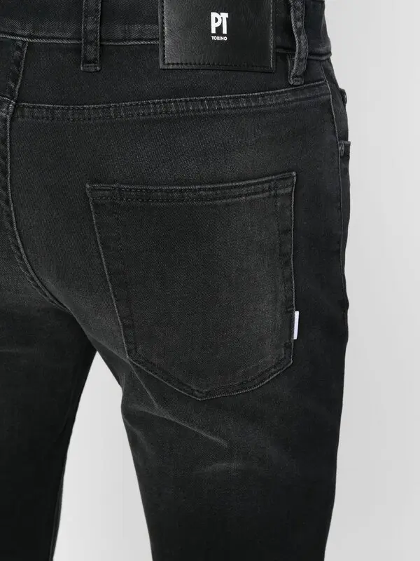 PT TORINO Slim-cut Mid-rise Jeans - Black