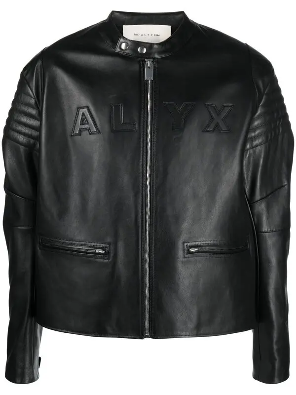 1017 Alyx 9sm Logo-embossed Leather Jacket