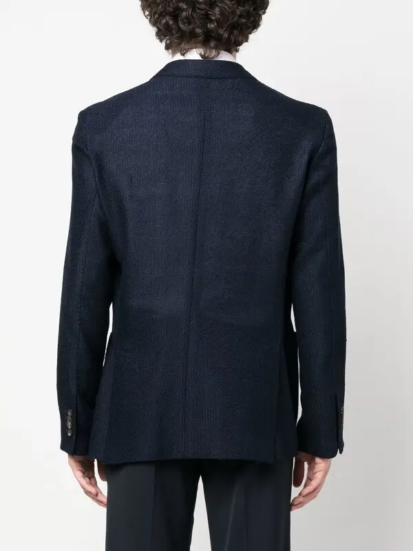 LARDINI Double-breasted Logo-plaque Blazer