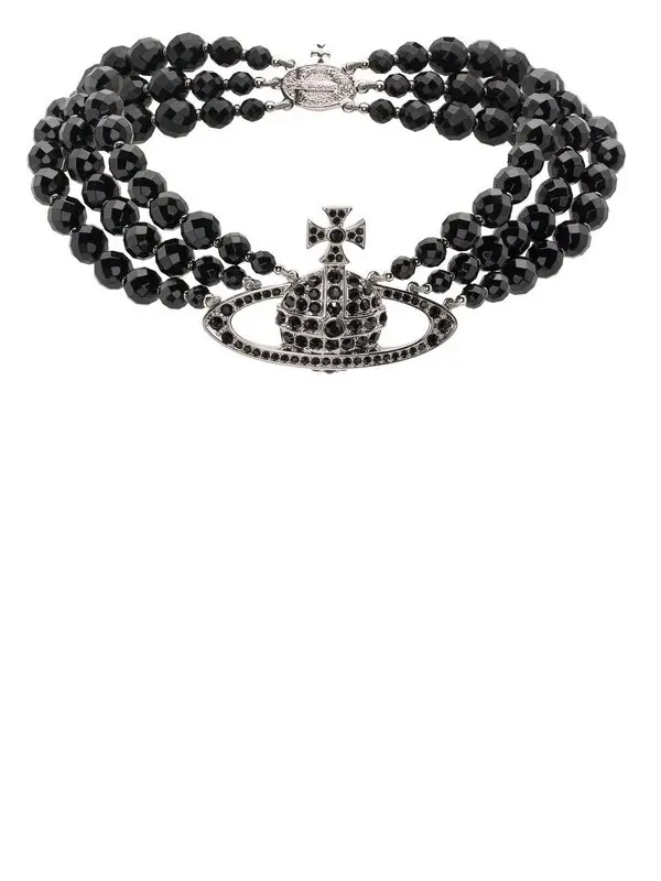 VIVIENNE WESTWOOD Messaline Orb Three-row Choker - Black