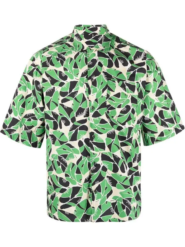 Dsquared2 Botanical-print Short-sleeved Shirt