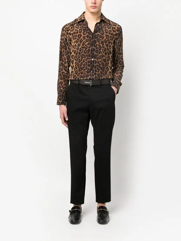 TOM FORD Leopard-print Long-sleeved Shirt