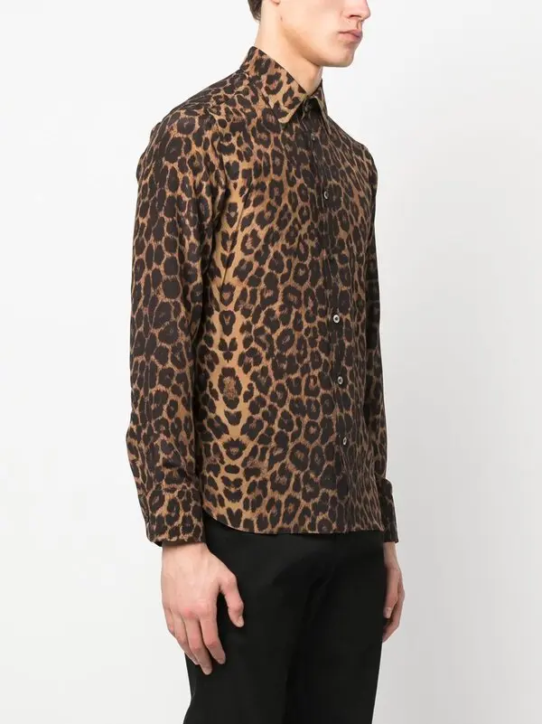 TOM FORD Leopard-print Long-sleeved Shirt