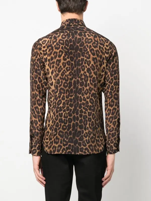 TOM FORD Leopard-print Long-sleeved Shirt
