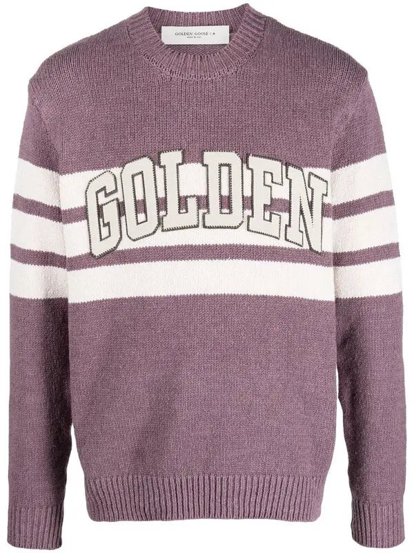 GOLDEN GOOSE Ribbed-knit Crew Neck Sweatshirt - Multicolour