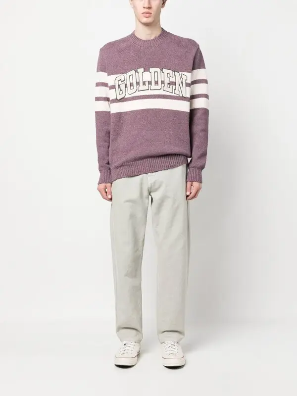 GOLDEN GOOSE Ribbed-knit Crew Neck Sweatshirt