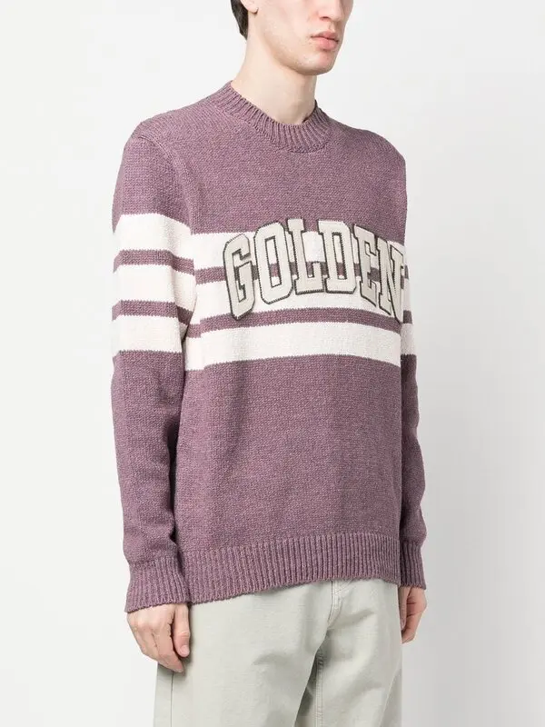 GOLDEN GOOSE Ribbed-knit Crew Neck Sweatshirt