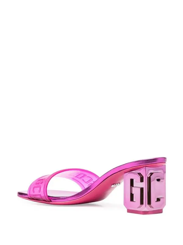 Gcds Metallic Logo Sandals - Pink