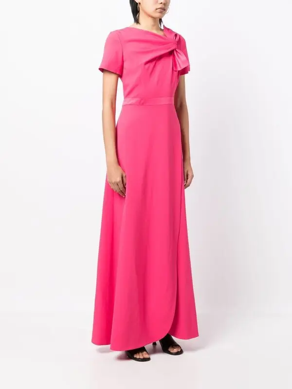 paule ka pink dress Paule Ka Pink Crepe Bow Detail Mini Shift Dress S