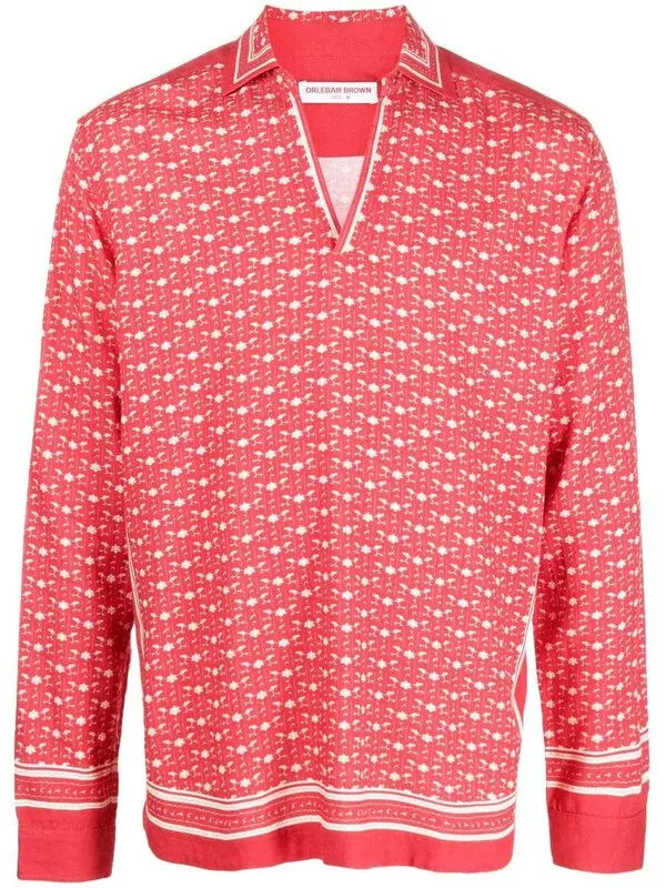 Orlebar Brown Ridley Bandana Shirt - Red