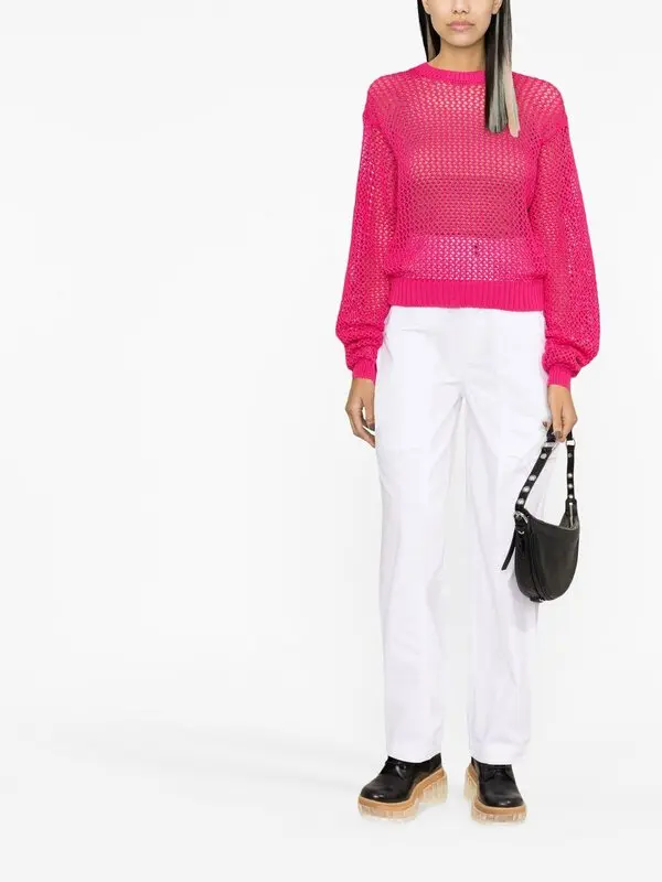 RAMAEL Cotton Open-knit Jumper - Pink