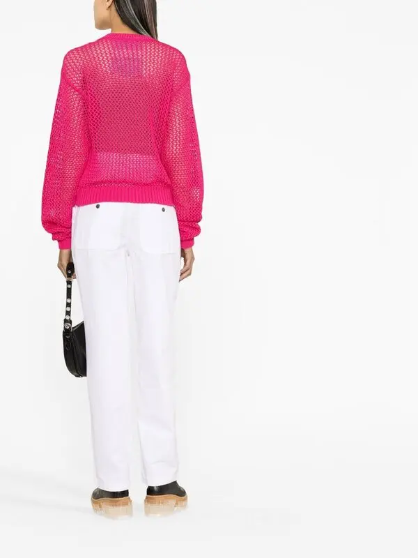 RAMAEL Cotton Open-knit Jumper - Pink