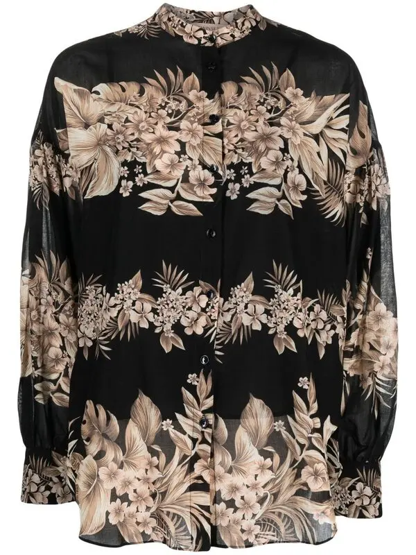 TWINSET Floral Print Shirt - Black