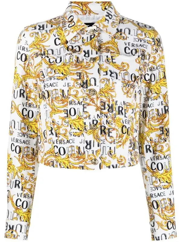 Versace Logo-print Cropped Jacket - White