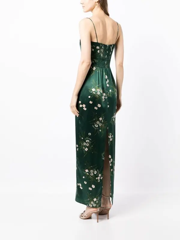Reformation Frankie Sleeveless Silk Dress In Green - 11% Off | Editorialist