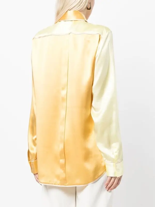 PIERRE-LOUIS MASCIA Two-tone Silk Pyjama Shirt