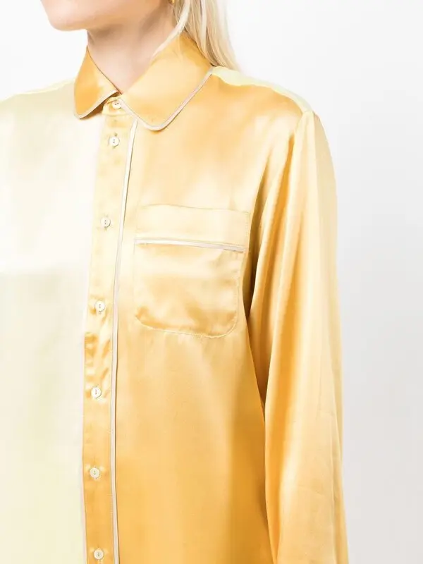 PIERRE-LOUIS MASCIA Two-tone Silk Pyjama Shirt