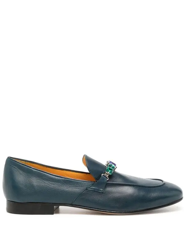 MADISON MAISON Crystal-embellished Flat Loafers - Blue