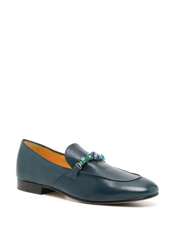 MADISON MAISON Crystal-embellished Flat Loafers - Blue