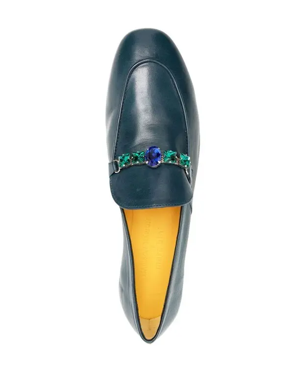 MADISON MAISON Crystal-embellished Flat Loafers - Blue