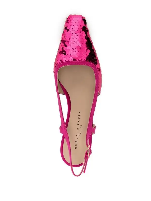 Roberto Festa Siviglia Sequinned Slingback Pumps - Pink