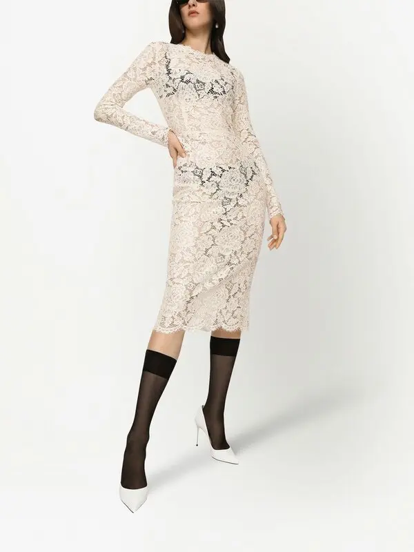 Dolce & Gabbana Floral-lace Midi Dress