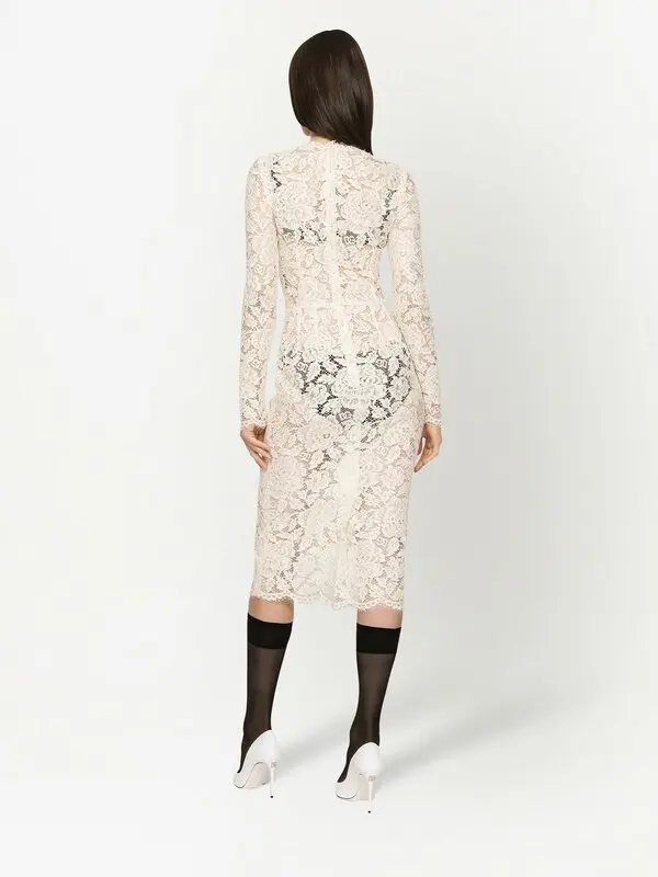 Dolce & Gabbana Floral-lace Midi Dress