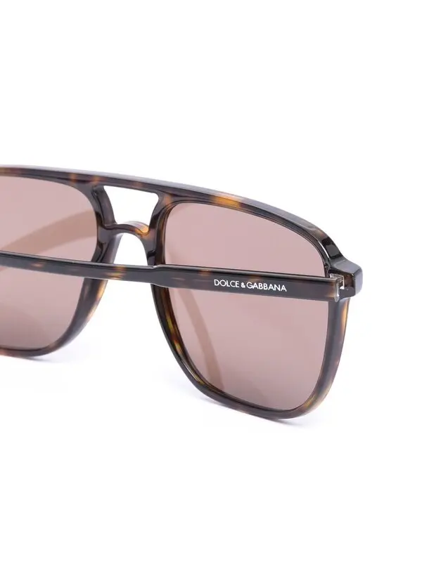 Dolce & Gabbana Oversized Pilot-frame Sunglasses - Brown