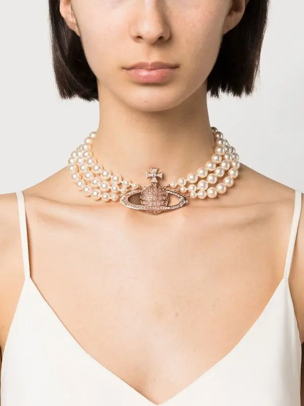 VIVIENNE WESTWOOD Messaline Orb Three-row Choker - Gold
