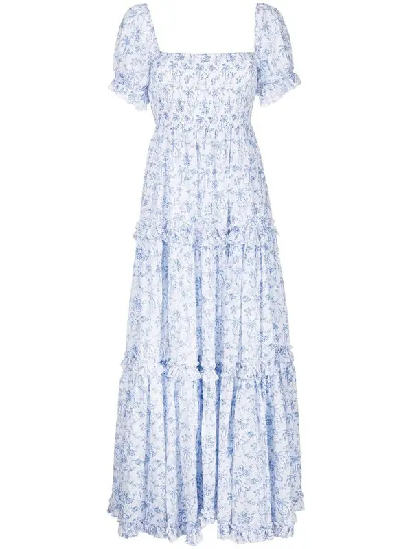 Caroline Constas Zuri Tiered Maxi Dress - White | Editorialist