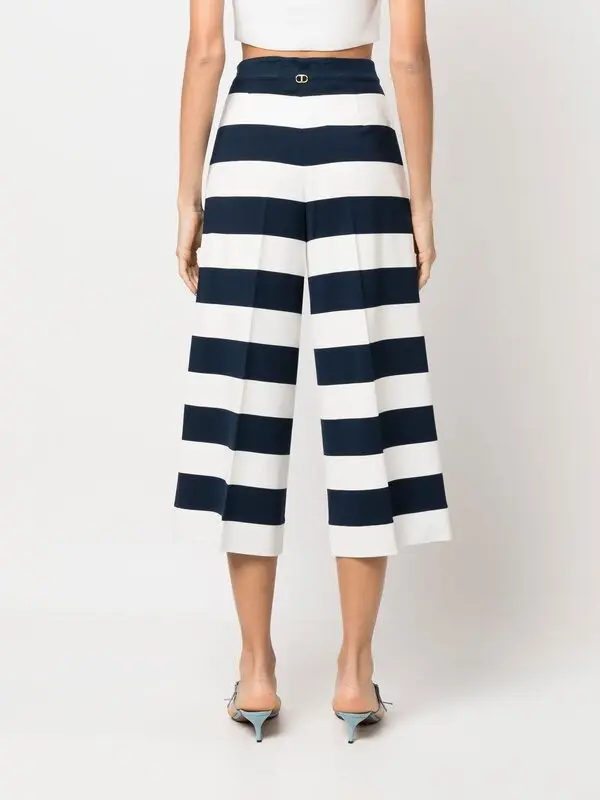 TWINSET Striped Cropped Trousers